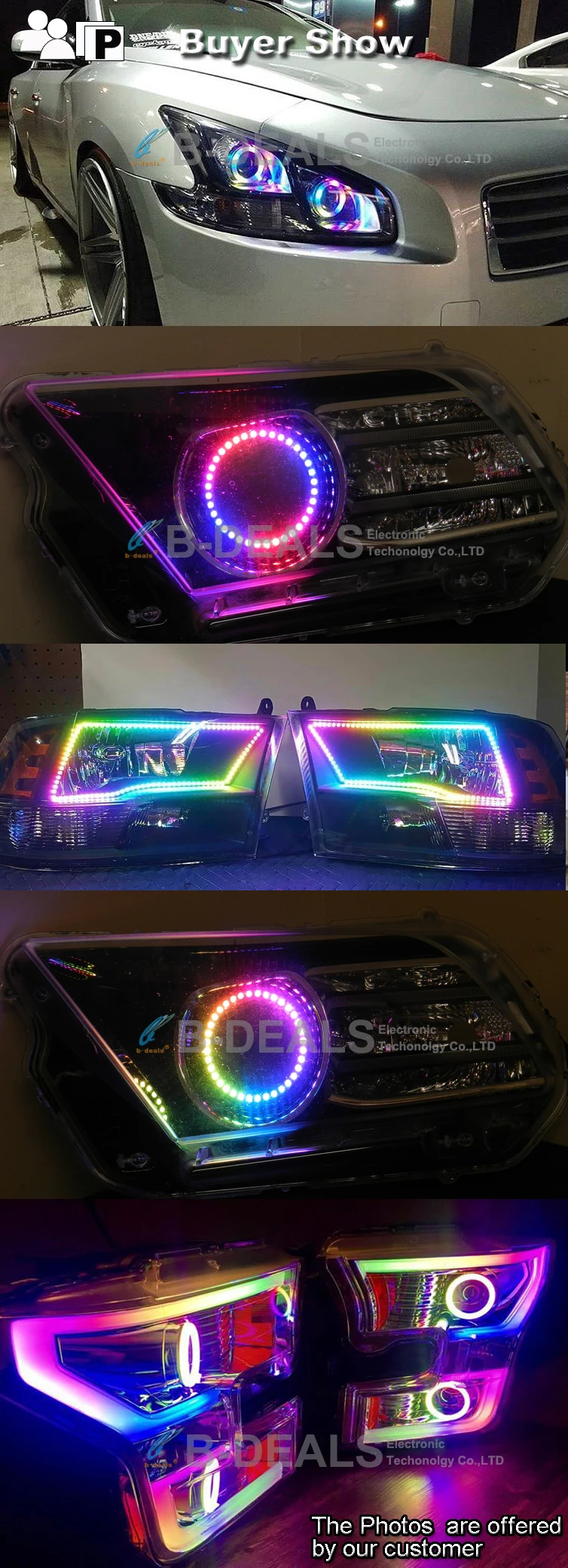 Sequential Halo Rings Rgbw Chasing Angel Eyes 70mm 80mm 90mm 100mm ...