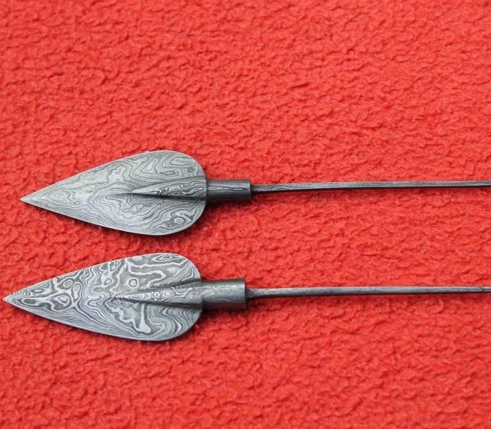 Metal Blades Arrow Heads Damascus Steel Harrow Head Tips Bow And Arrow ...