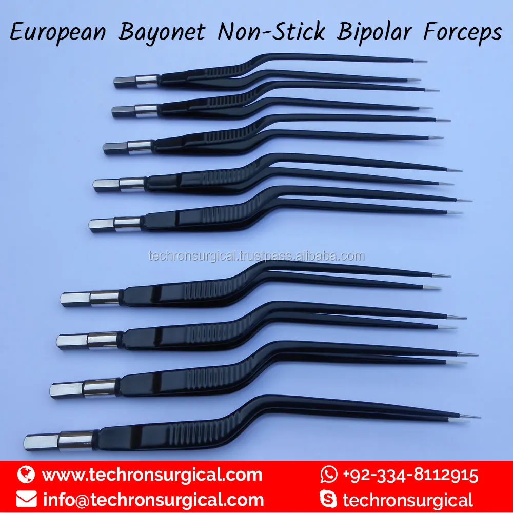 European Bayonet Angled Down Electro Insulated Bipolar Forceps 22cm Tip ...
