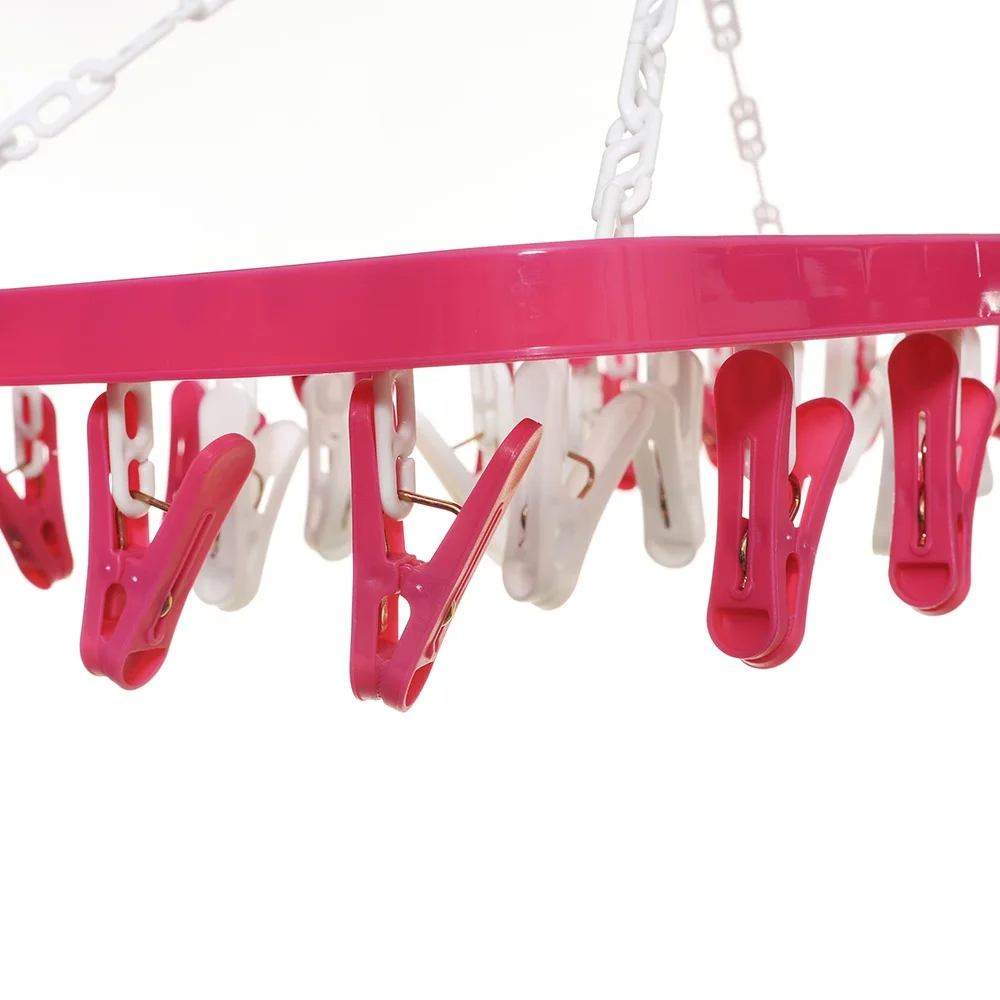 Foldable Clip And Drip Hanger With 36 Plastic Clips Hanging Drying Rack ...