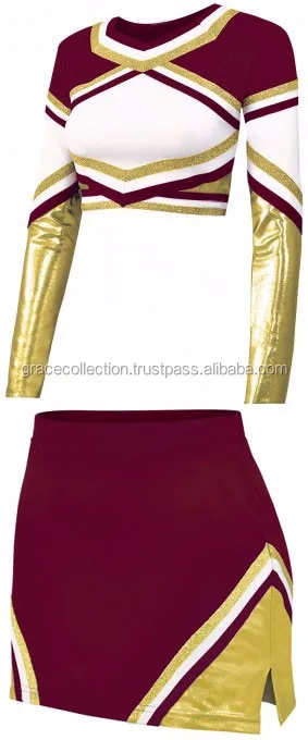 Top Customized Full Sleeve Crop Top Body Fit Cheerleader Uniform Women ...