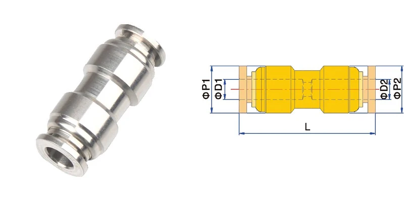 316 Stainless Steel Union SSU Push in to Connect T Shape Quick ...