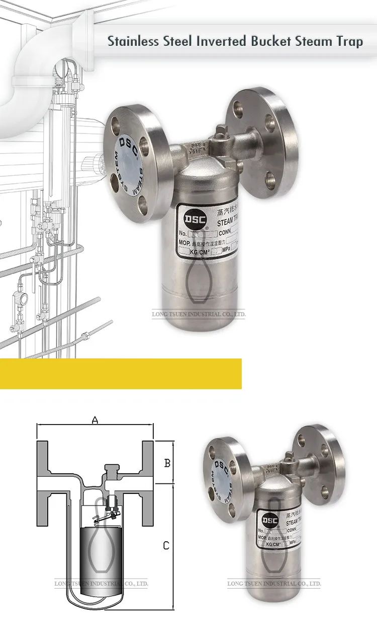 Industrial Stainless Steel Valve Inverted Bucket Flanged Steam Trap ...