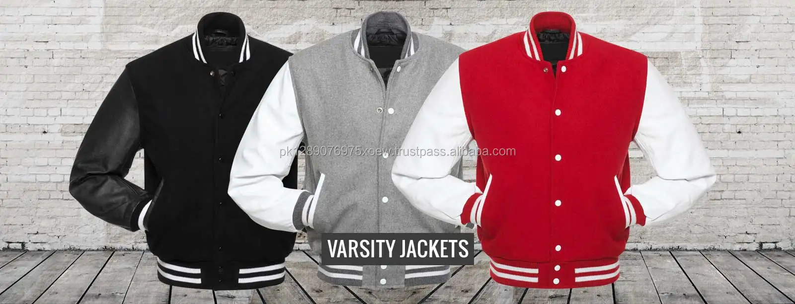 Varsity Jacket Black/white Stylish Wool Body & Leather Sleeves - Buy ...