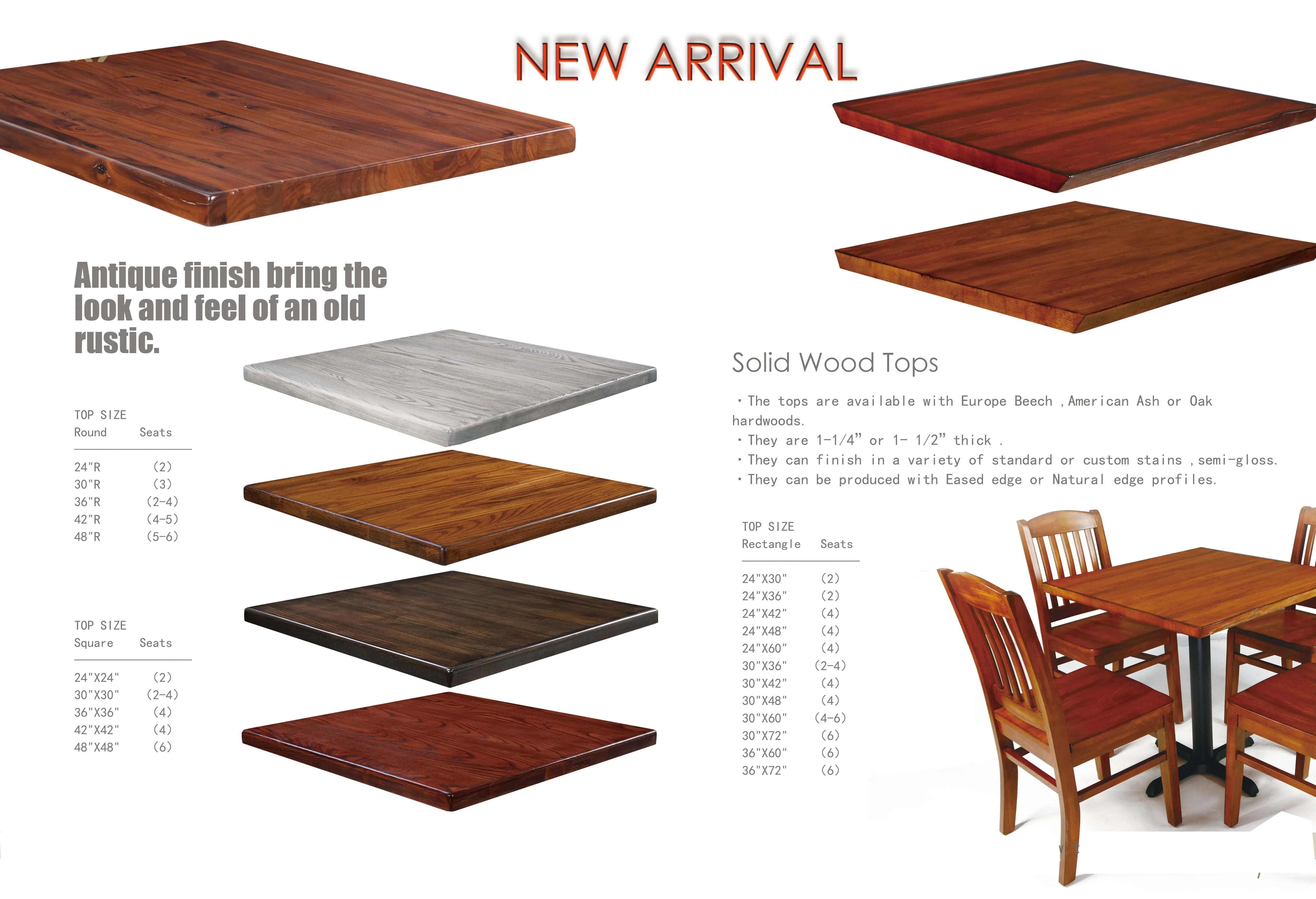 Modern Vintage Rustic Solid Wood Coffee Table Top - Customizable OEM