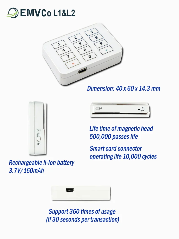 Smart Pos Point Of Sales Terminal Ble Icc And Msr Pin Pad Device - Buy ...