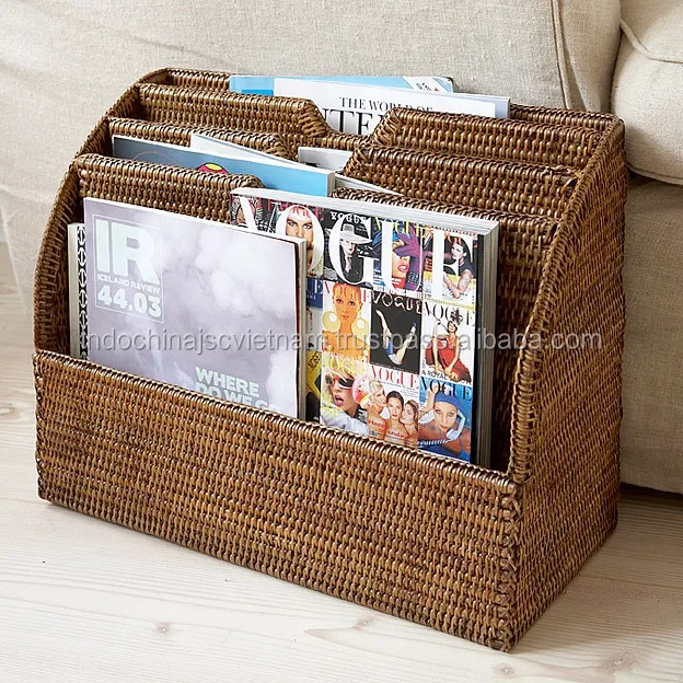 Rattan Letter Holder Desk Organizer - Customizable & Stylish