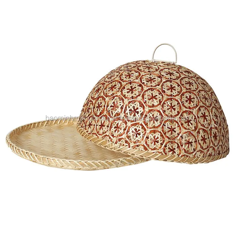 Vintage Natural Color Bamboo Food Cover from Vietnam