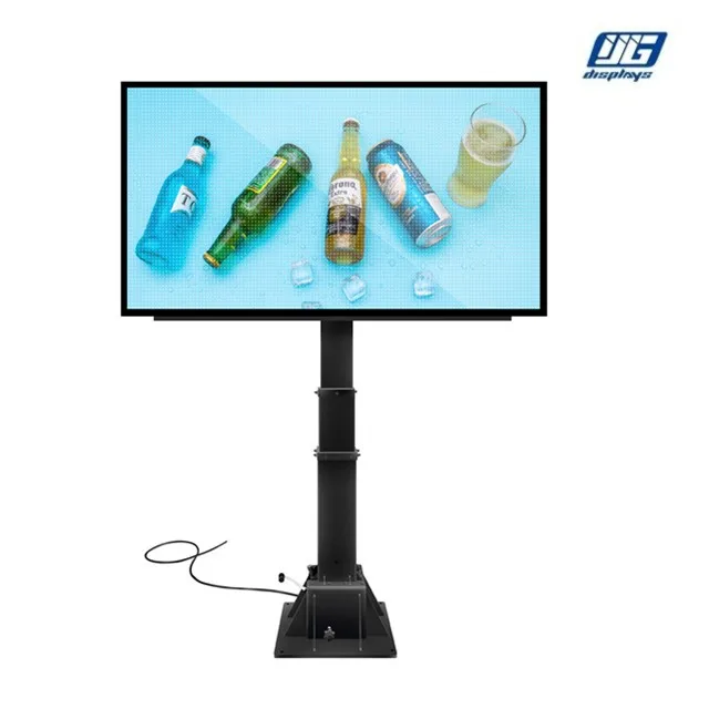 P6 Floor Standing Hydraulic Pole Outdoor Led Screen Digital Advertising ...