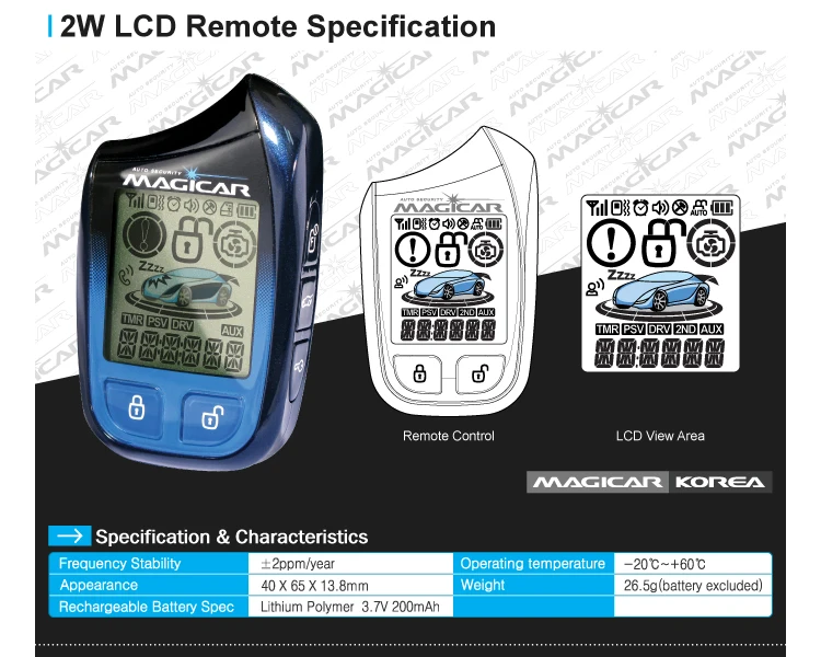 Magicar Car Alarm Security System Two Way Lcd Remote Starter M901 - Buy ...