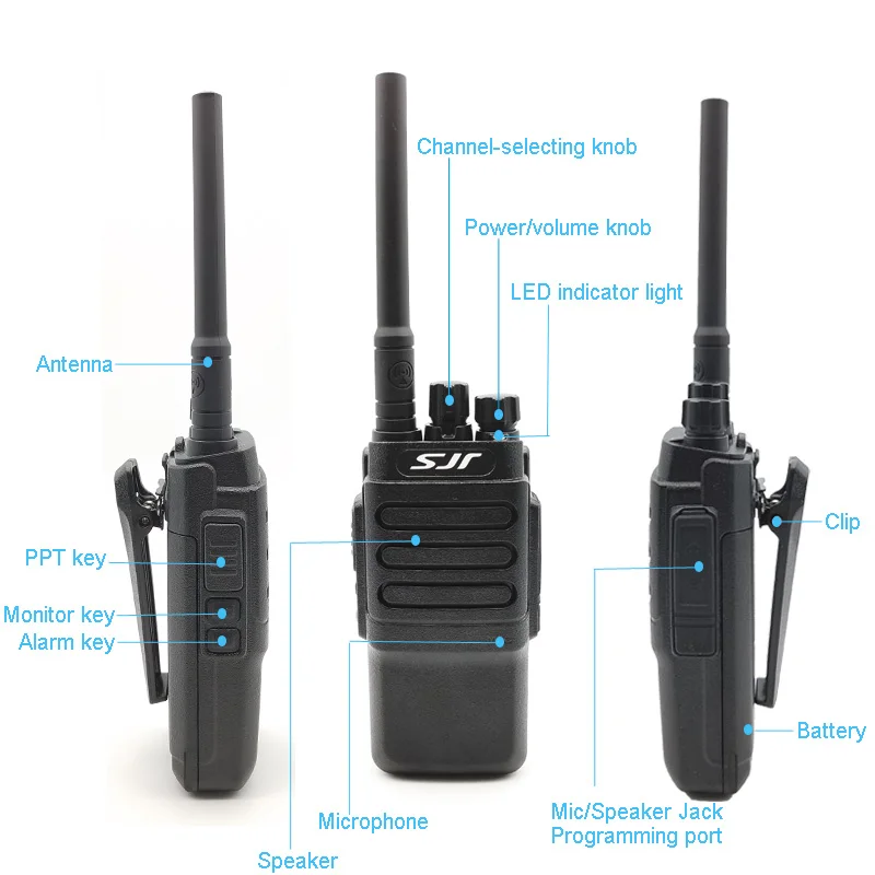 Professional Handheld 8 Watts 400-470mhz Police Radio Walkie Talkie For ...