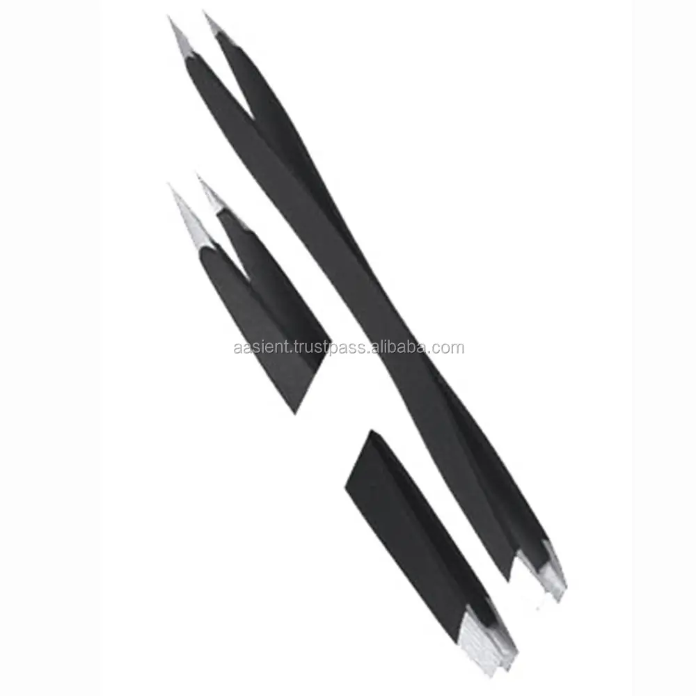Black Colors Stainless Steel Double Side Tweezers Pucker Puller ...