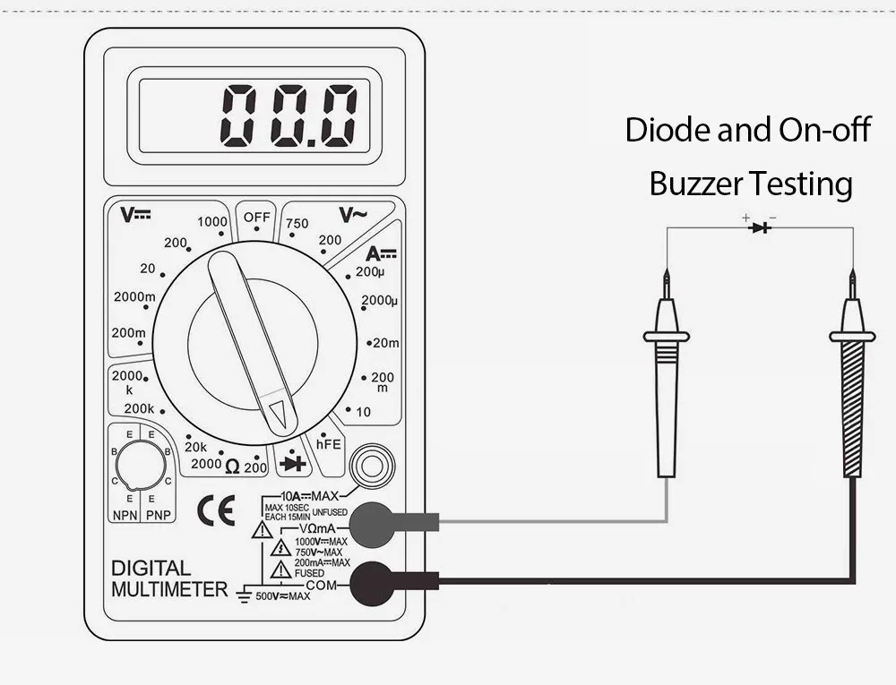 DT830B AC/DC Digital Multimeter - Precision & Portability