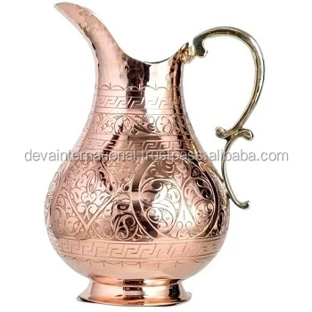 Fresh Embossed Copper Water Pitcher Jug Good Quality Original Copper ...