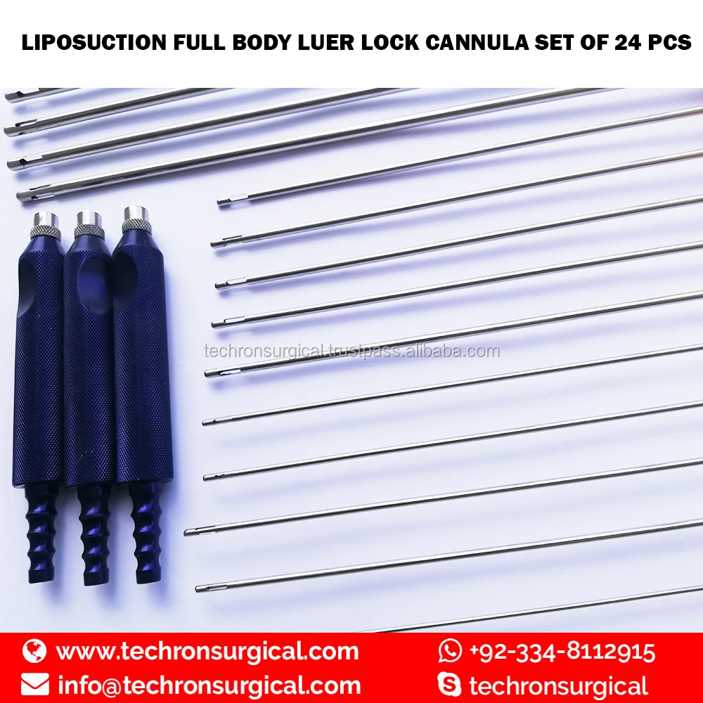 Liposuction Full Body Luer Lock Cannulas Set with Power Handle Tubling ...