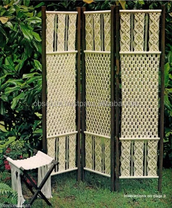 Wooden Handmade Macrame Pattern Room Partition Divider - Buy Cheap Room ...
