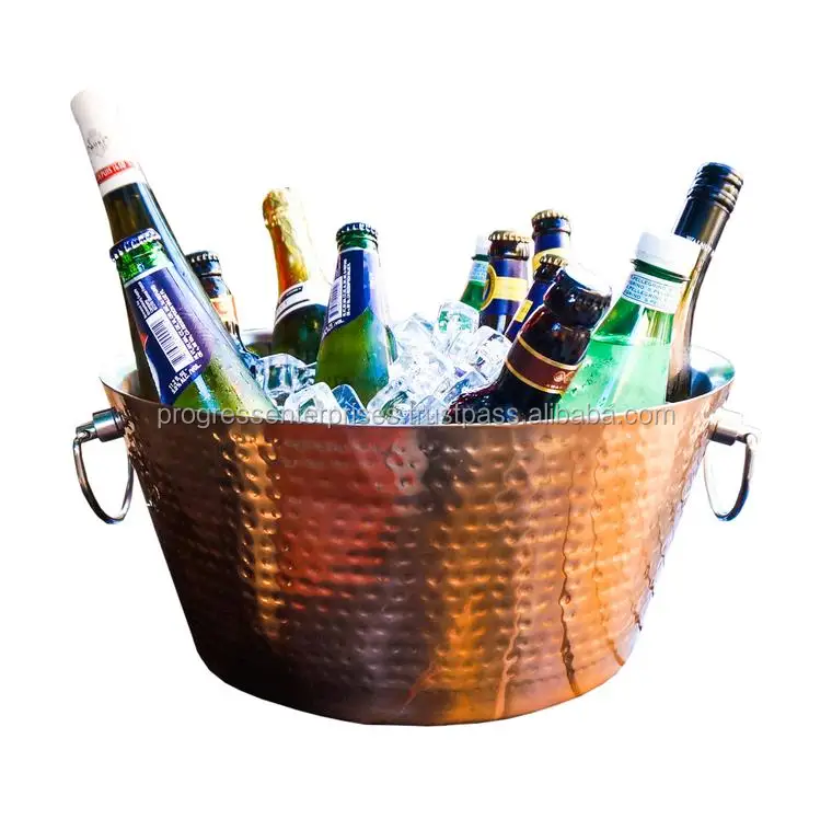 Large Solid Copper Ice Bucket For Beer Wine - Buy Large Solid Copper ...