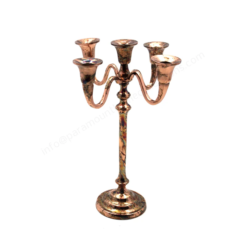 Copper Candle Holders Vintage - 5 Arms Wedding Candelabra