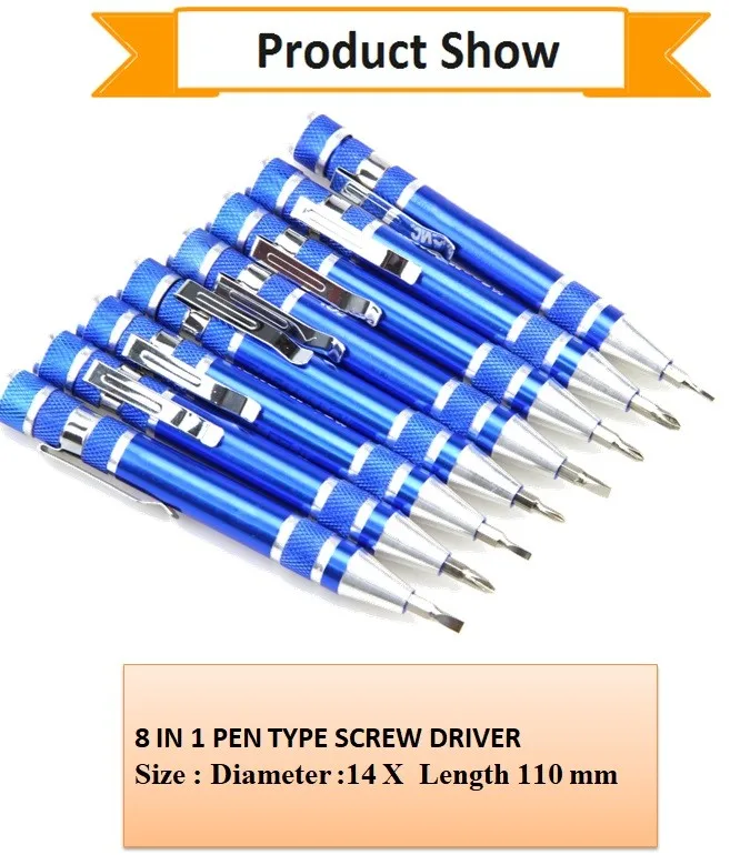 8-in-1 Precision Pocket Screwdriver Set,Phillips & Slotted,Multipurpose Pen Screwdriver Tool Kit ...
