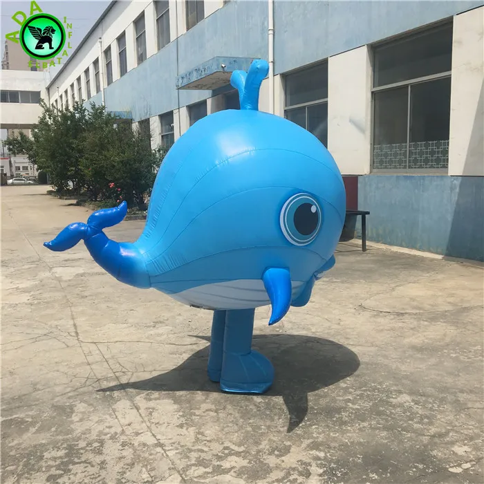 Walking Inflatable Costume 2m High Little Lovely Blue Whale Costume ...