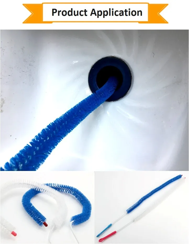 Extra Long Flexible Plastic Drain Cleaner Sink Clog Remover Pipe ...