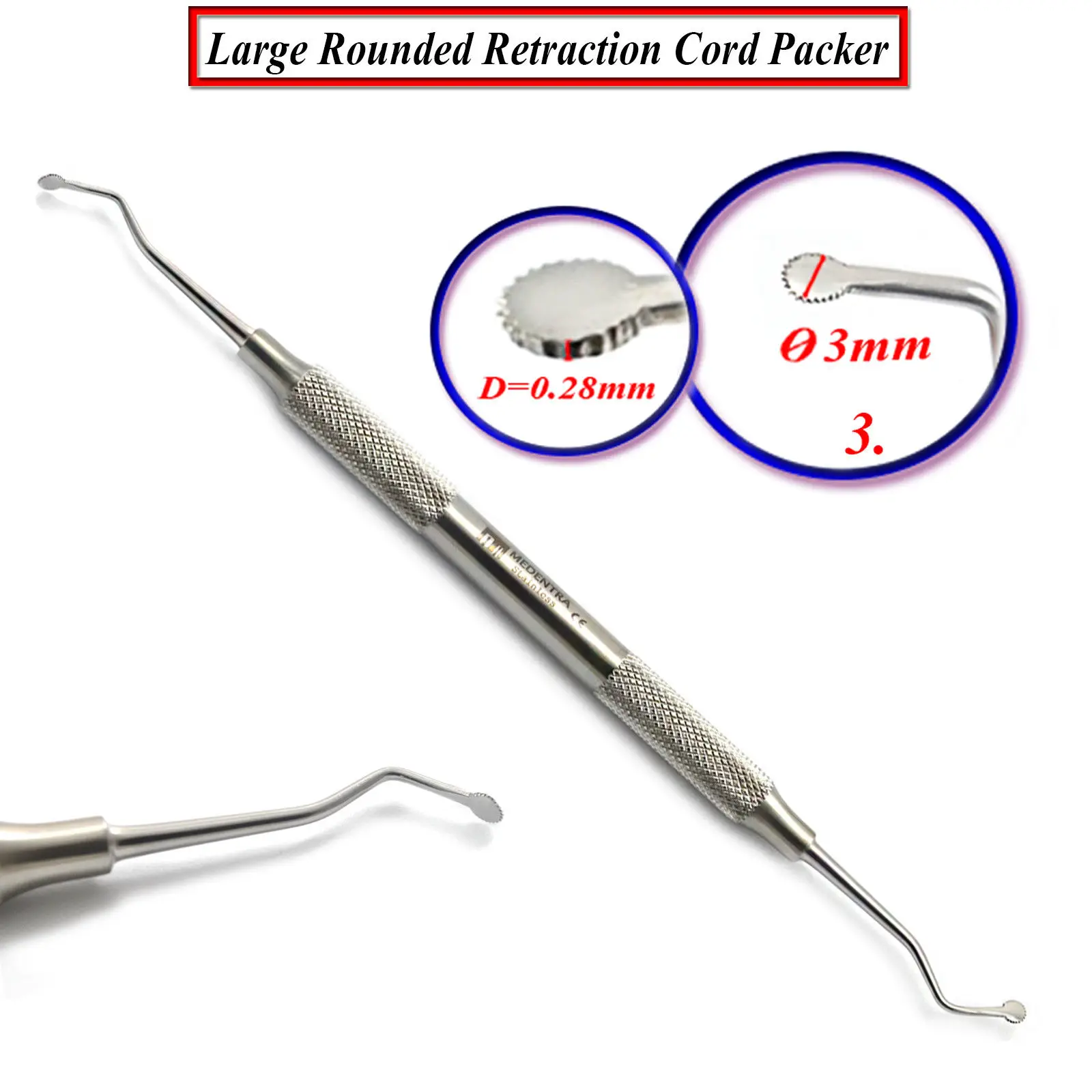 Stainless Steel Dental Gingival Cord Packer