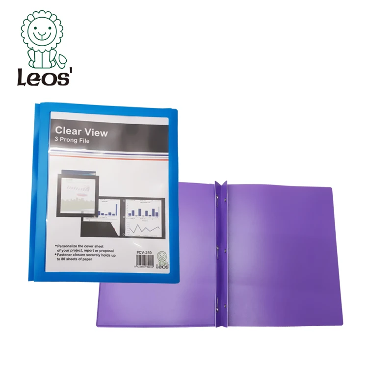 Wholesale Plastic Folder with Prongs 2 Pockets for Presentatione