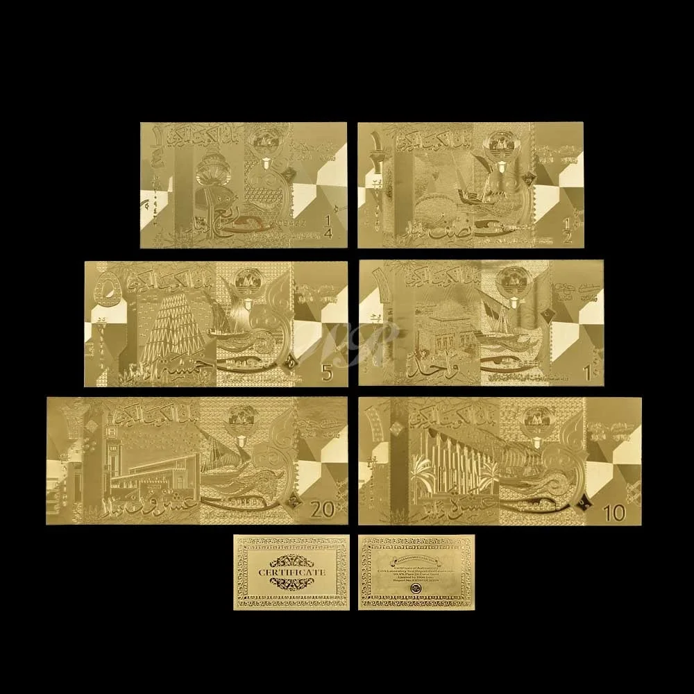 Kuwait Dinar Souvenir Banknote - 24K Gold Plated Gift for Home ...