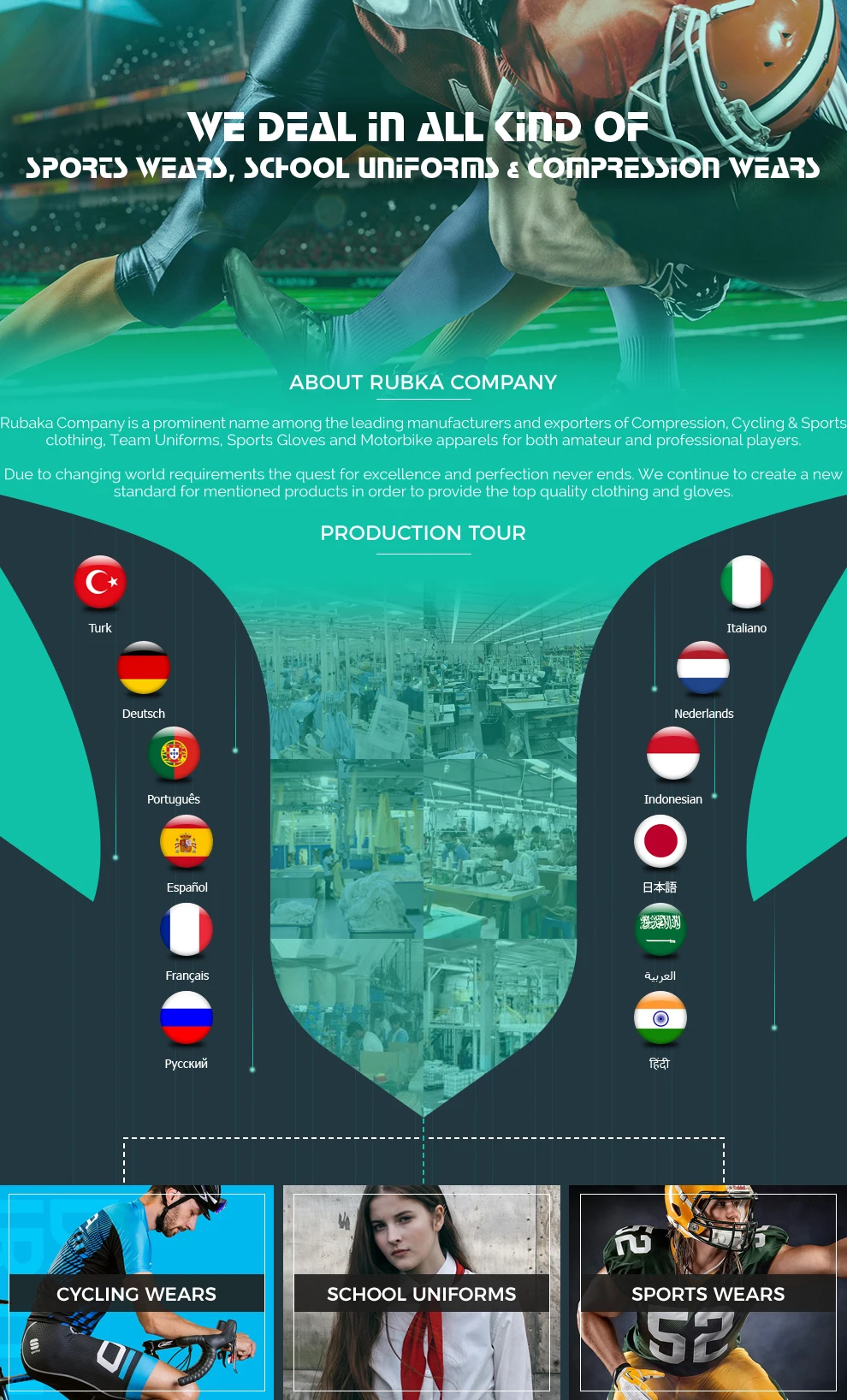 RUBAKA COMPANY - american football uniforms,Sports Wears