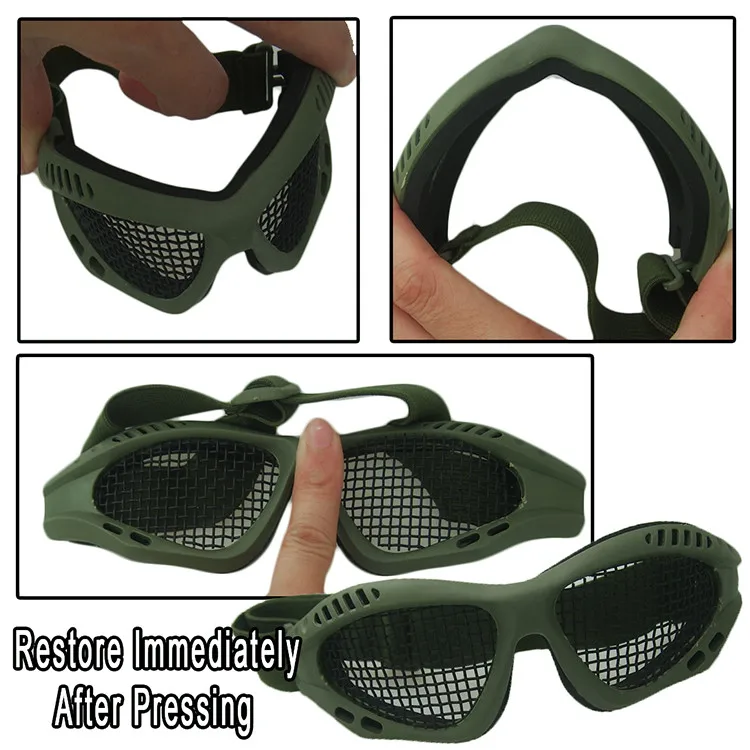 Cy329 Tactical Protective Adjustable Goggles Steel Mesh Airsoft Goggles ...