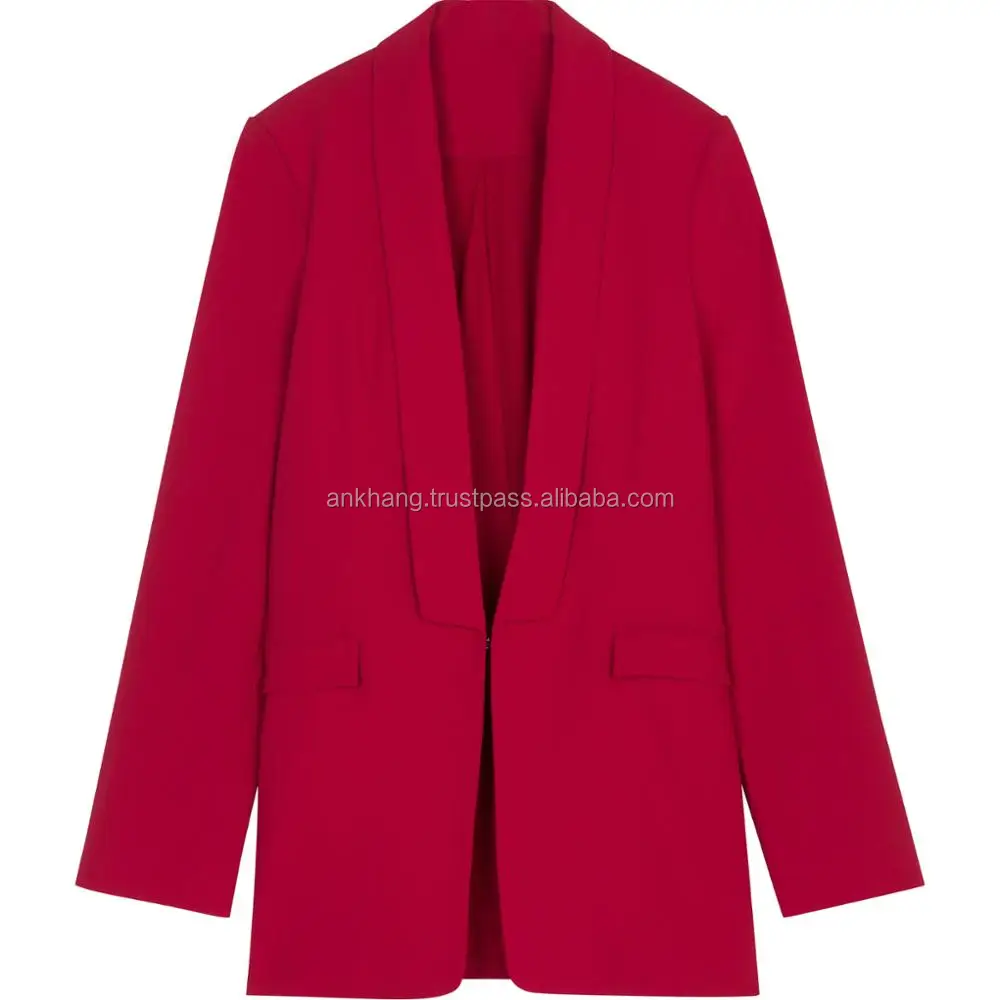 Factory Price Classic Fit Wine Blazer For Girls Jacket Natural Ladies ...