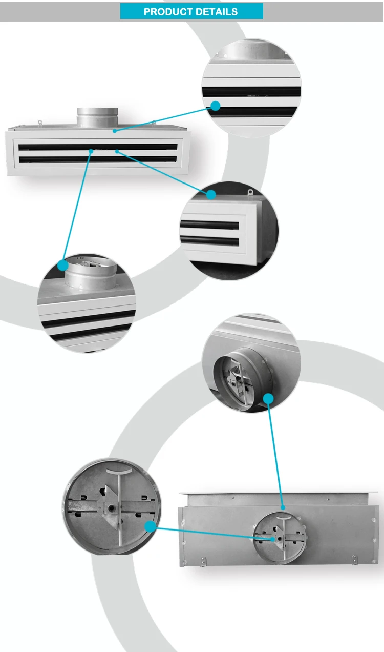 HVAC Aluminum Supply Linear Air Diffuser with Plenum Box