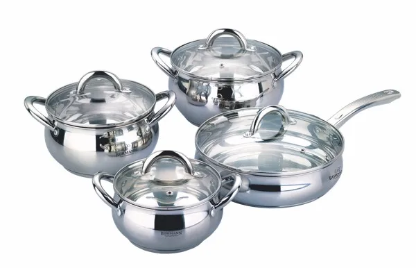 Shop Our Factory Direct Cookware Set of 8 Stainless Steel Pieces