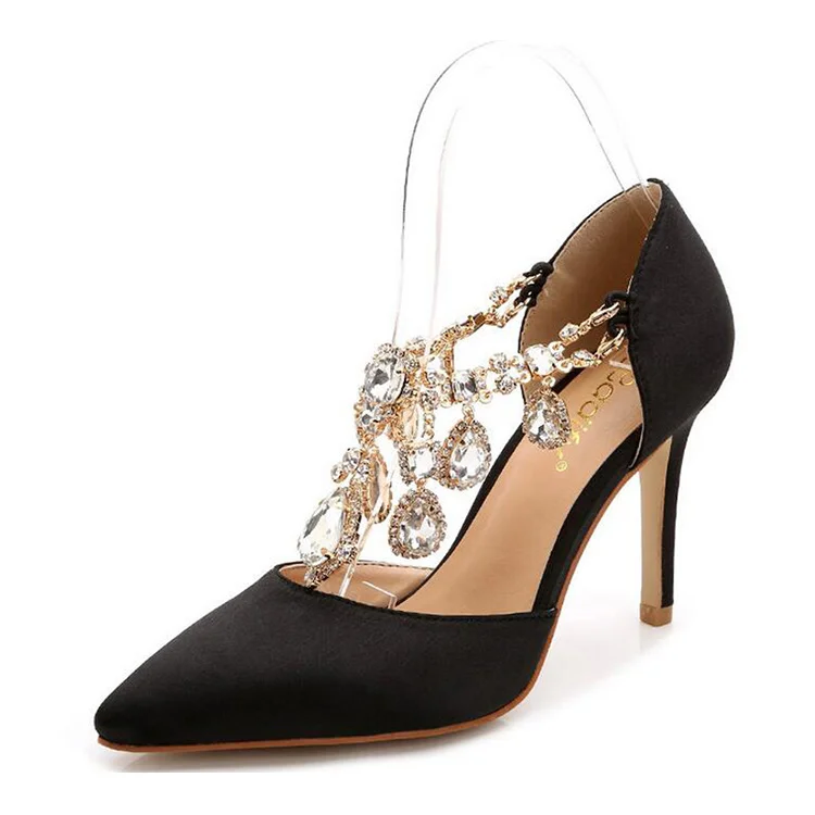 High Heels Manufacturer Beautiful Design Rhinestone Ornament Pointed ...