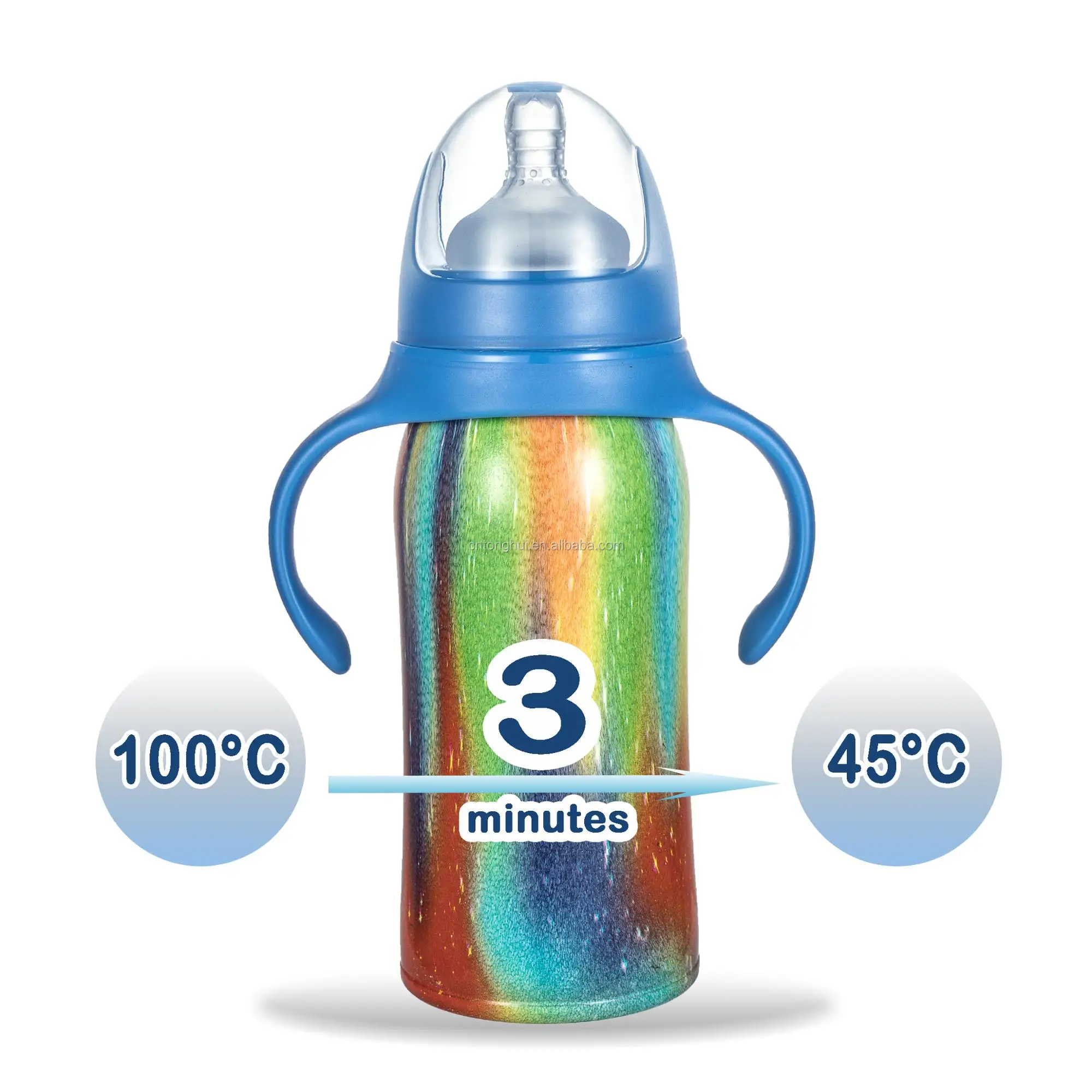 Convenient Baby Bottles Cool Down Hot Water Double Wall Stainless Steel ...