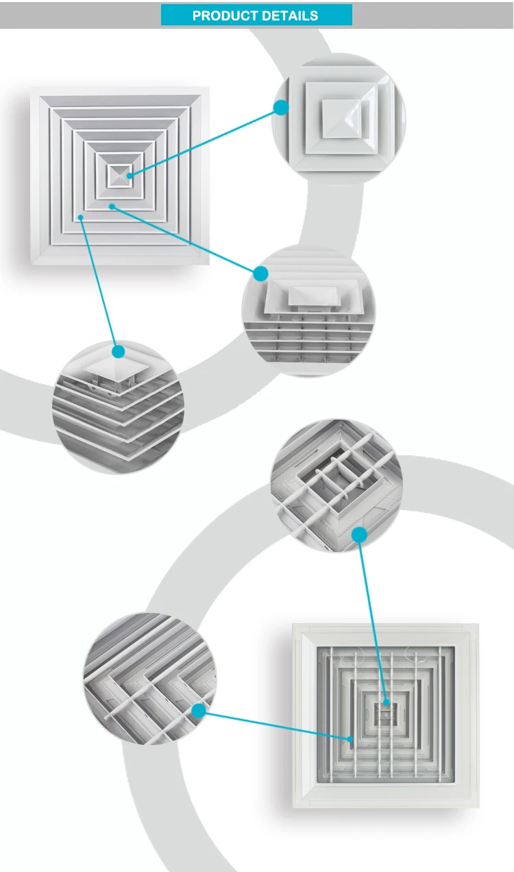 China Customized Aluminum Ceiling Diffuser Return Square Air Vents ...