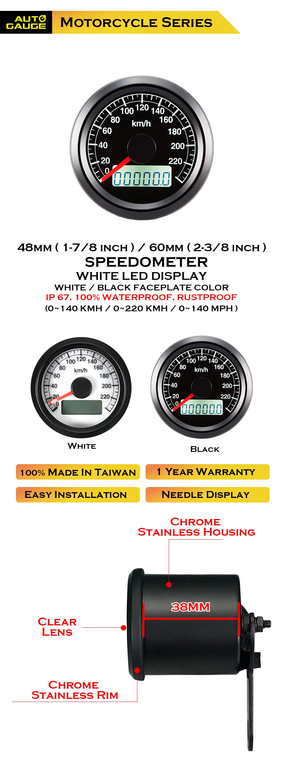 Universal popular 60mm electric needle speedometer Products from MOTOR ...
