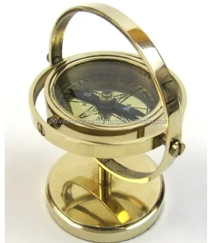Antique Vintage Solid Brass Gimbal Gyroscope Compass With Stand ...