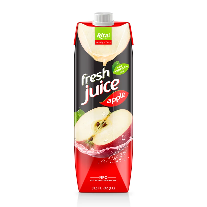 1l Aseptic Pack Fresh Fruit Juice Drink Pure Nfc Apple Juice - Buy ...
