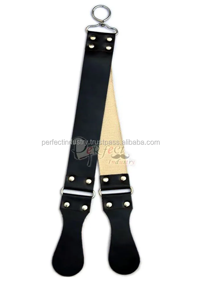 Matt Black Leather Strop Barber Classic Straight Cut Throat Shaving ...