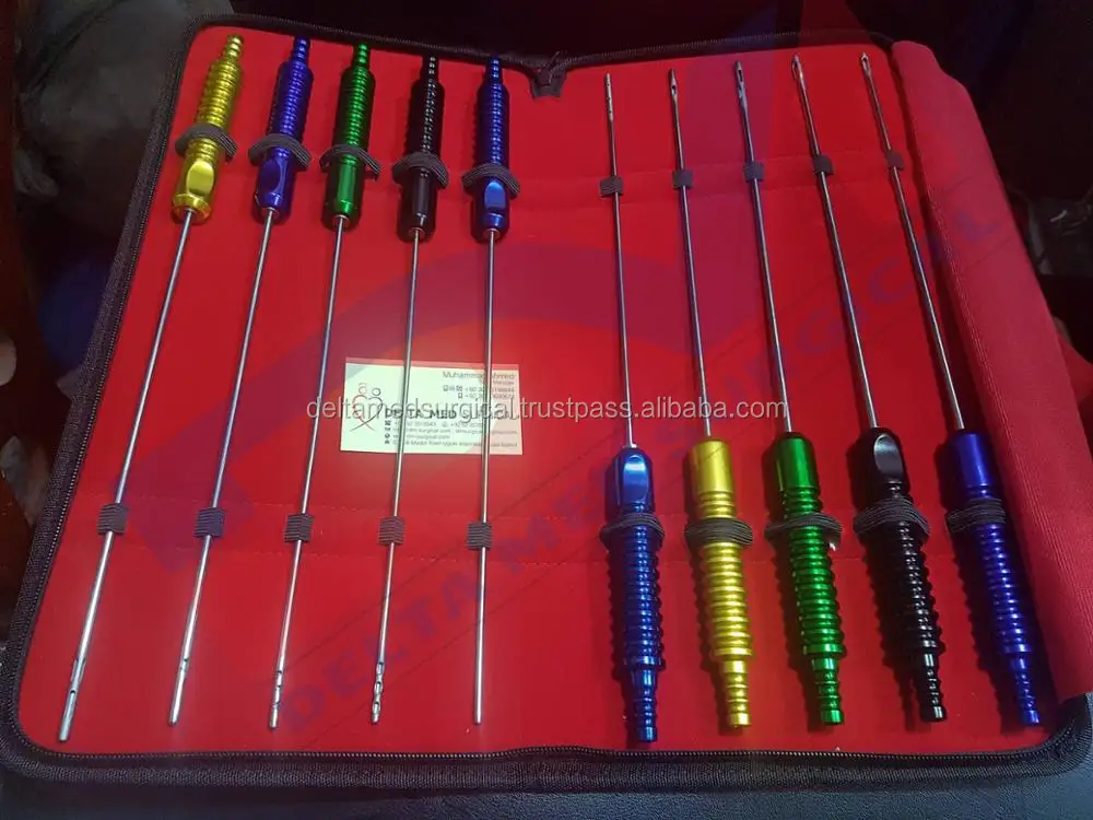 Fixed Handle Liposuction Cannula Set Of 10 Pieces,Full Body Liposuction ...