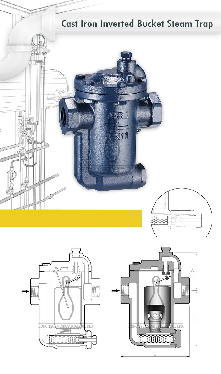 DSC Model Cast Iron Inverted Bucket Industrial Steam Traps