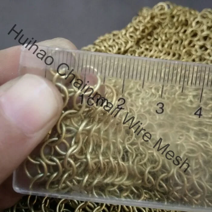 Gold Color Stainless Steel Wire Chainmail Ring Metal Mesh Drapery For ...