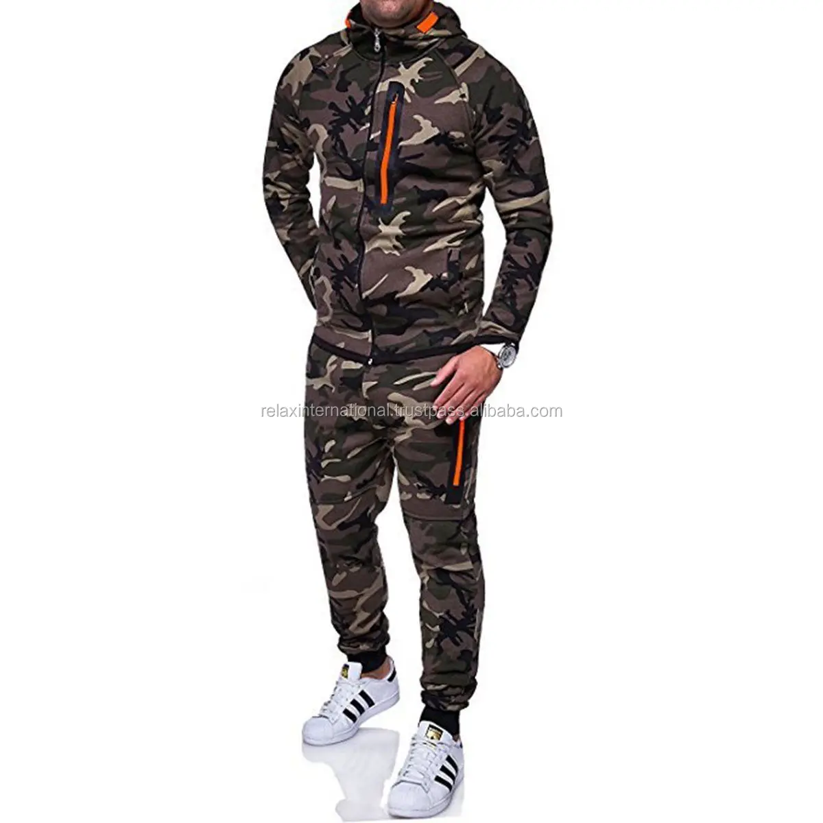 Mens Tracksuit Set Oem Sublimated Fleece Hoodie Top Bottoms Joggers Gym ...