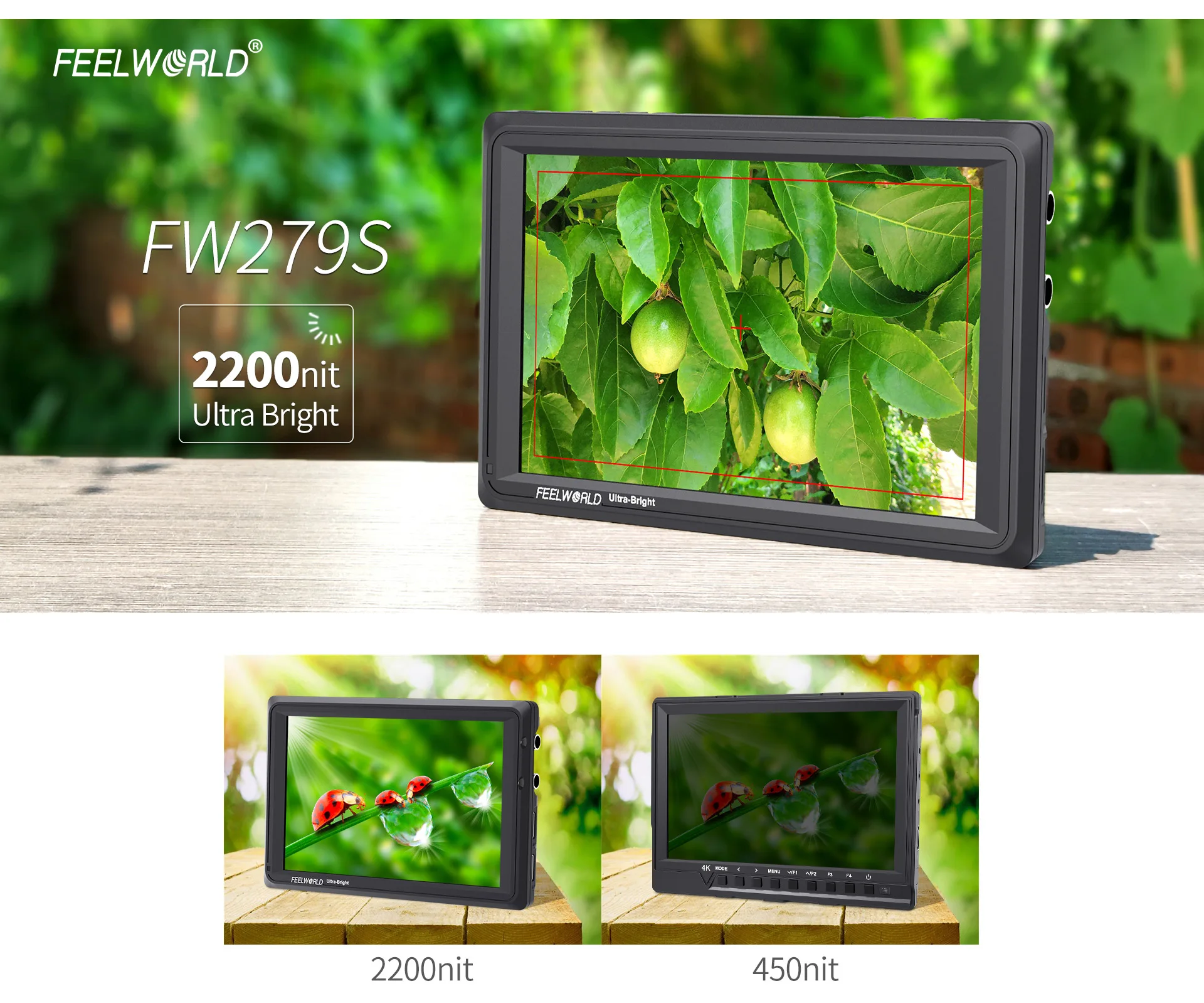 Feelworld 7 Inch High Bright Lcd Portable Monitor Camera Accessories ...