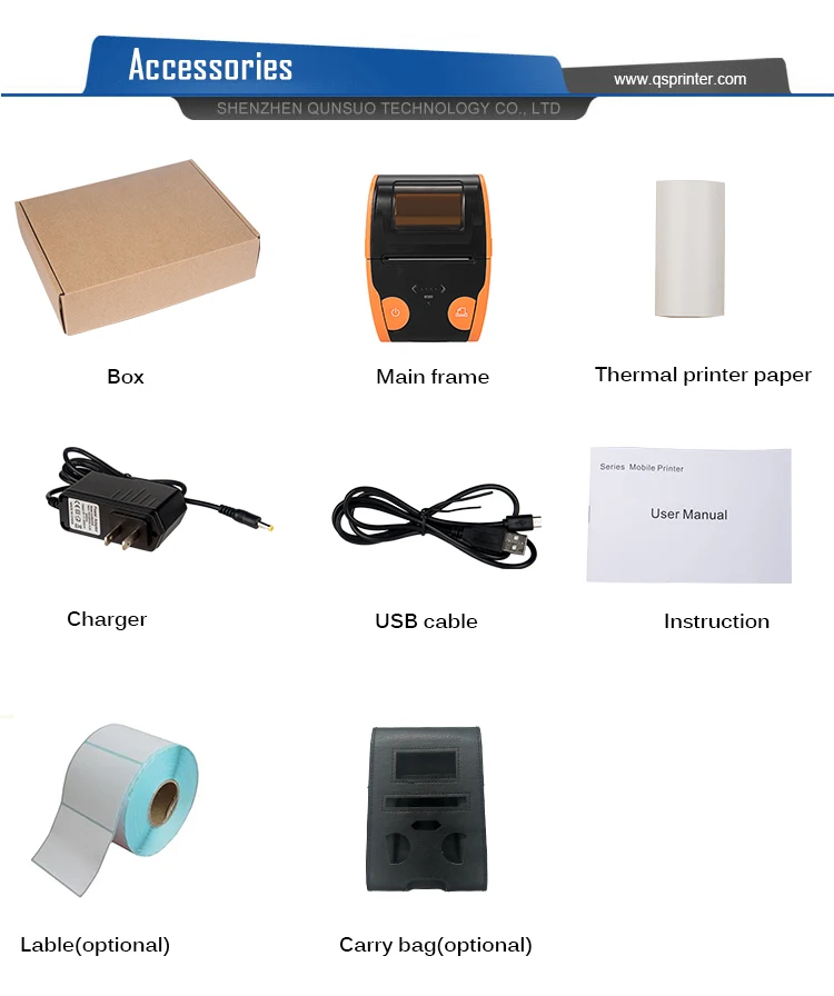 Portable 58mm Thermal Bluetooth Label Printer Barcode Qr-code Machine ...