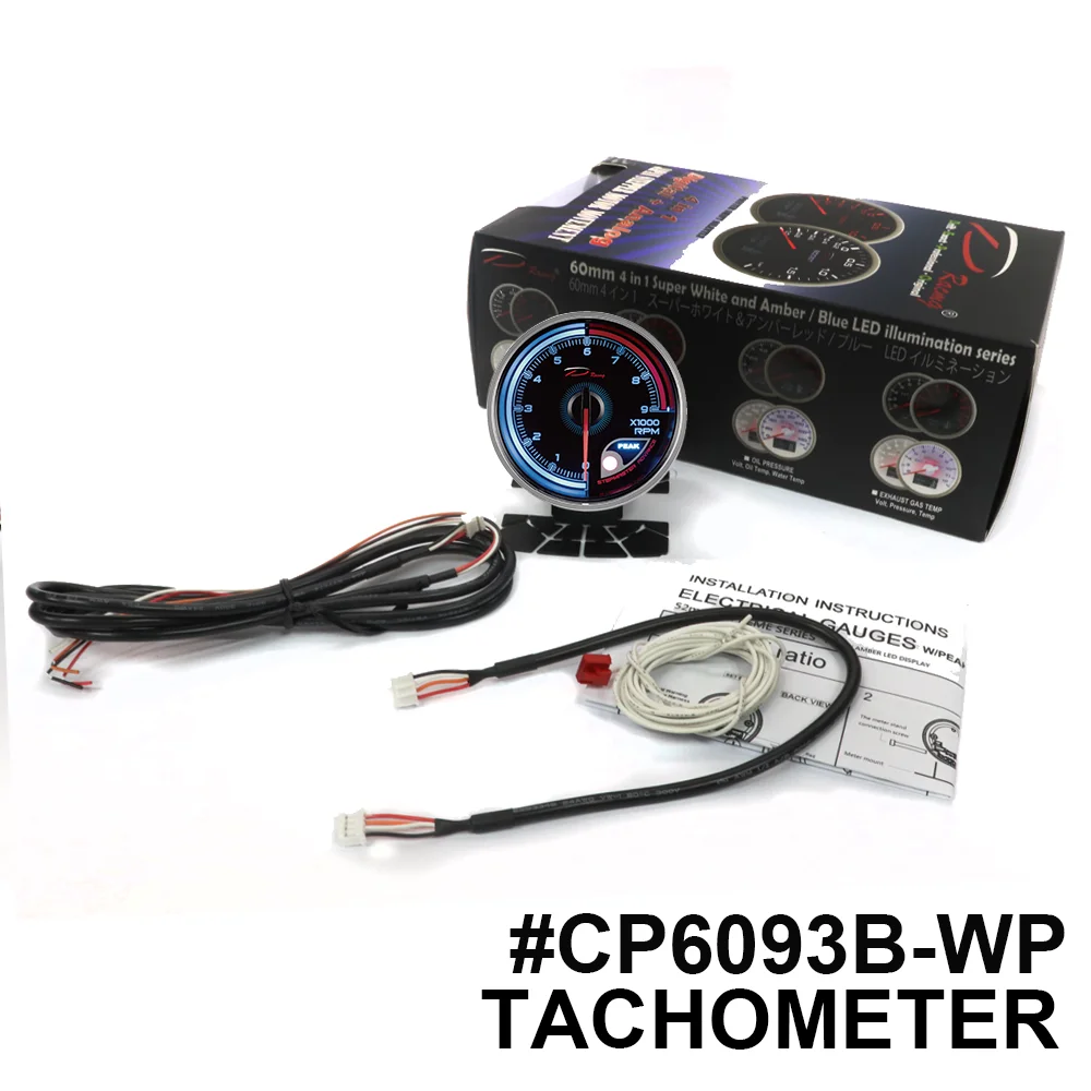 60mm Tachometer RPM Stepper Motor - Racing Gauge for Cars