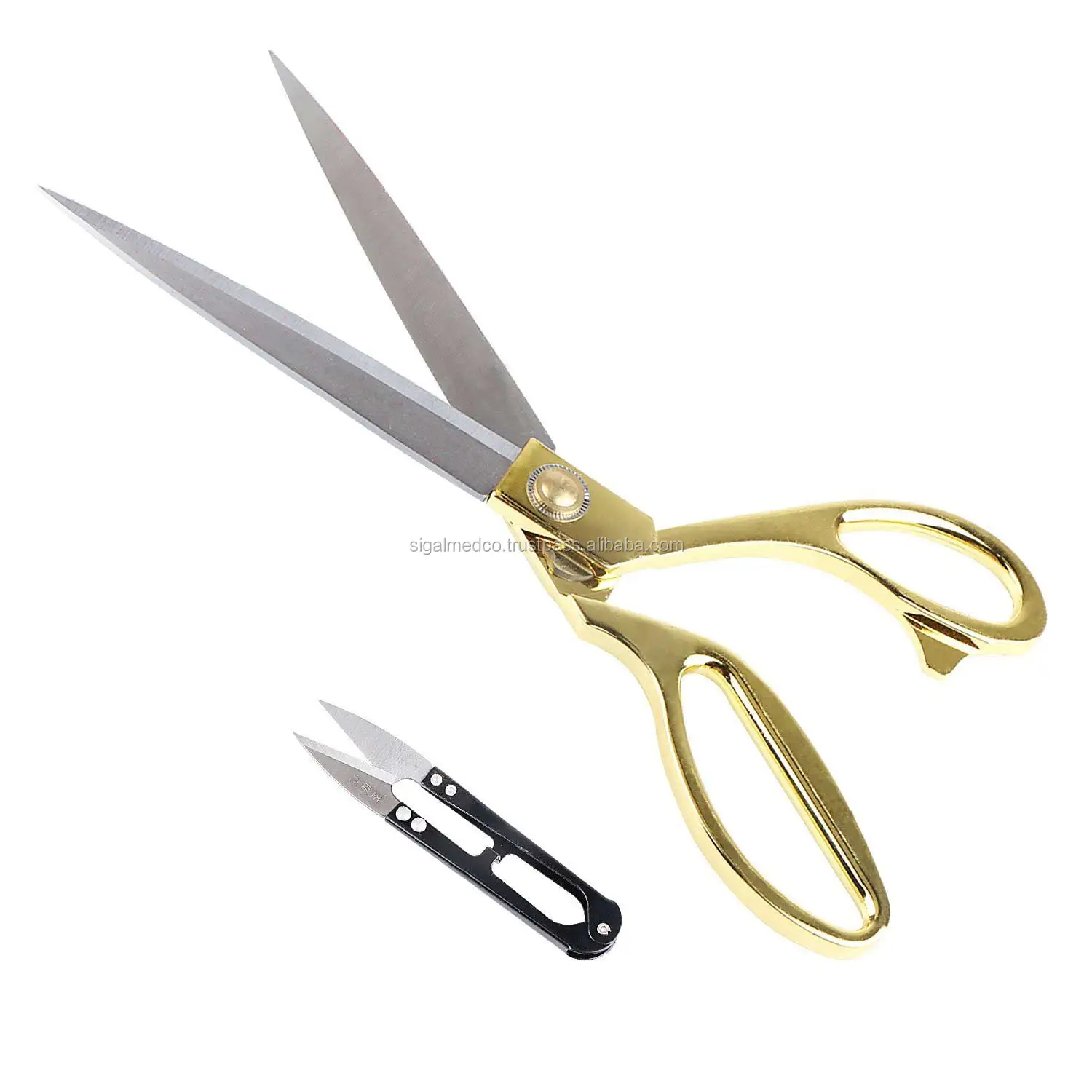 Professional Sewing Scissors Titanium Stainless Steel Shears Heavy Duty ...