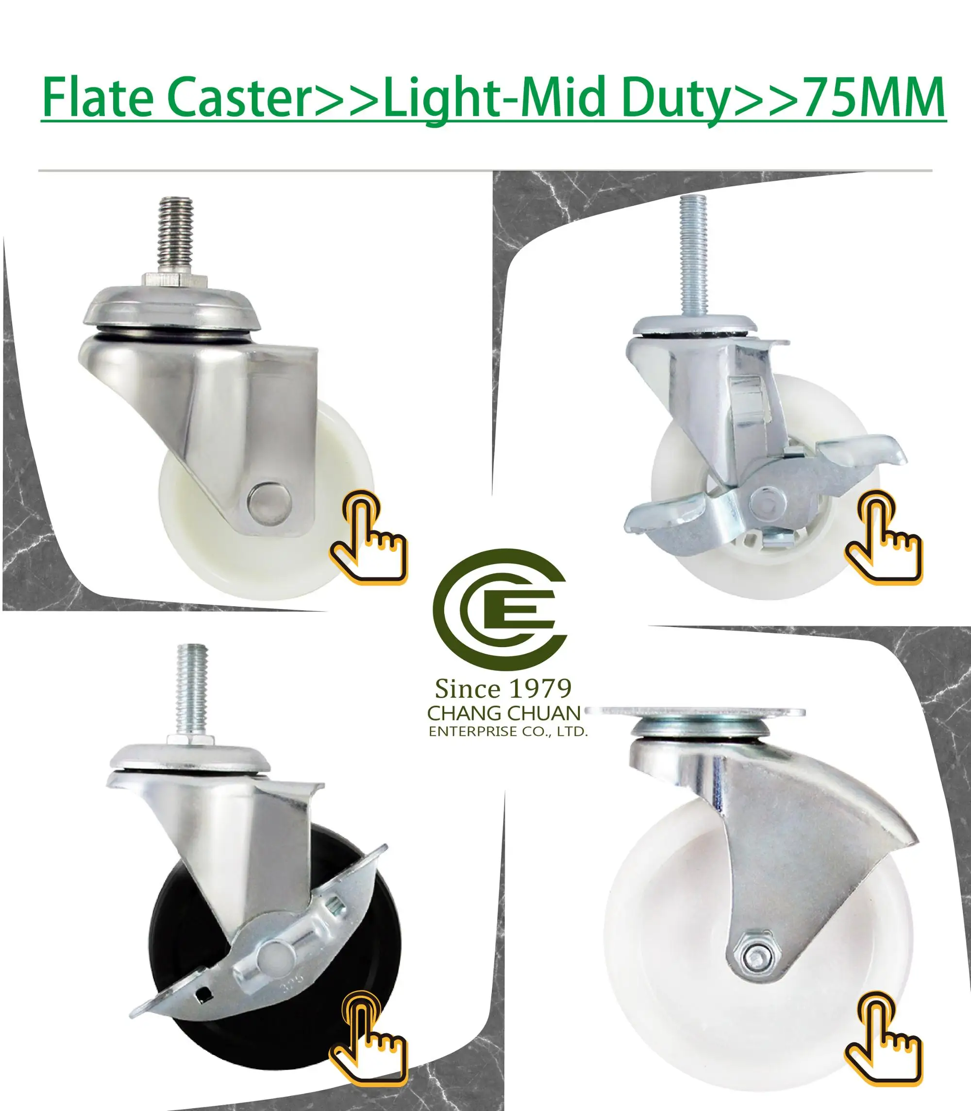 Cce Caster 4 Inch Swivel Lightweight Pin Caster Pvc Wheels - Buy 100mm ...
