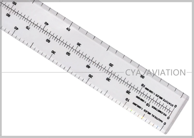 Plastic Scale Ruler 16 Inch & 40 Cm Nautical Miles Rigid Clear Acrylic ...